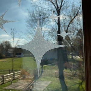 Snowflake Star Window Decorations- Christmas Window Cling- Reusable Set ...