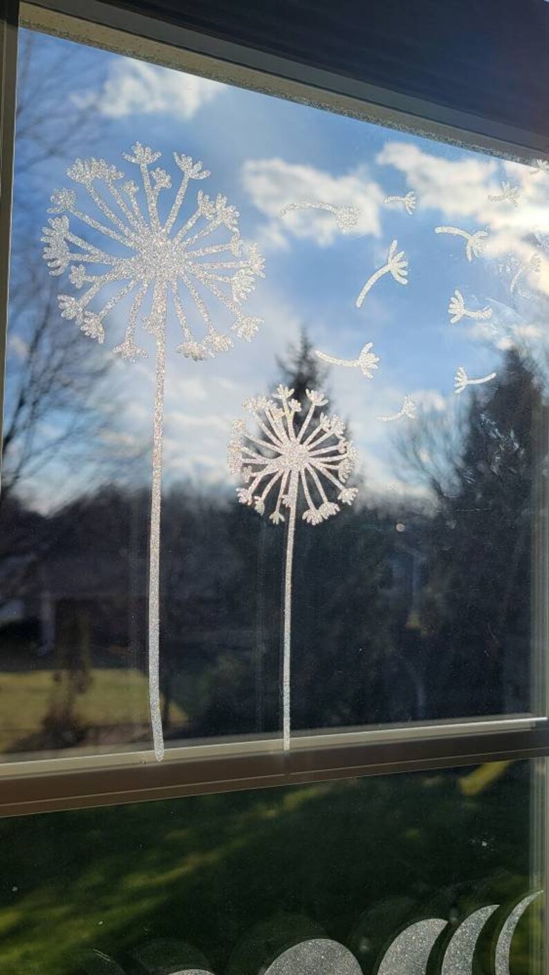 Window Decoration Dandelion Decal Removable Window Cling - Etsy
