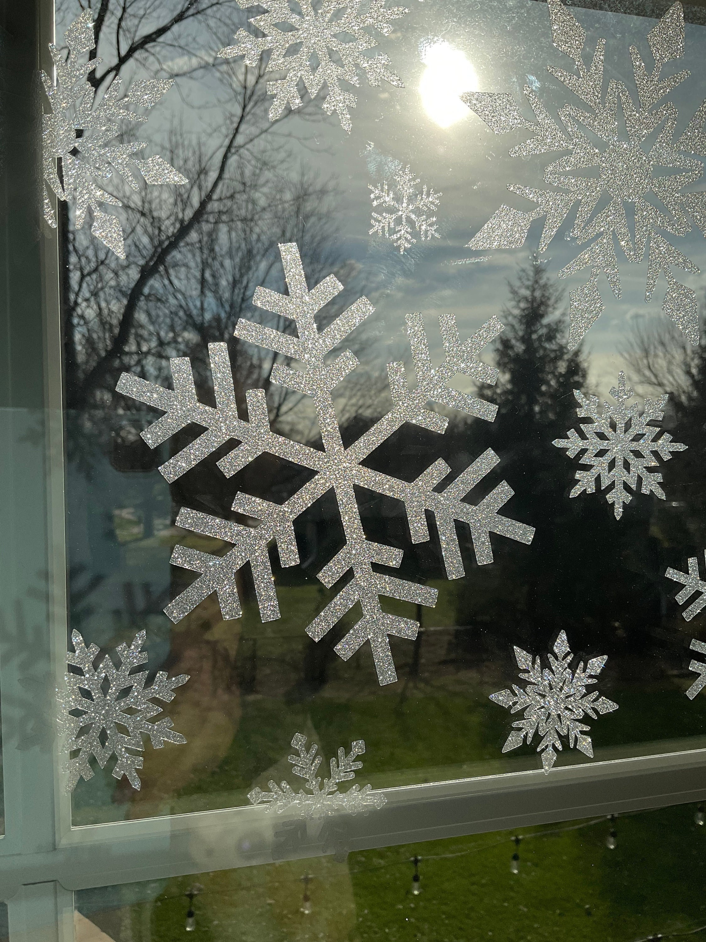 Snowflake Window Cling 13 Snowflakes - Etsy