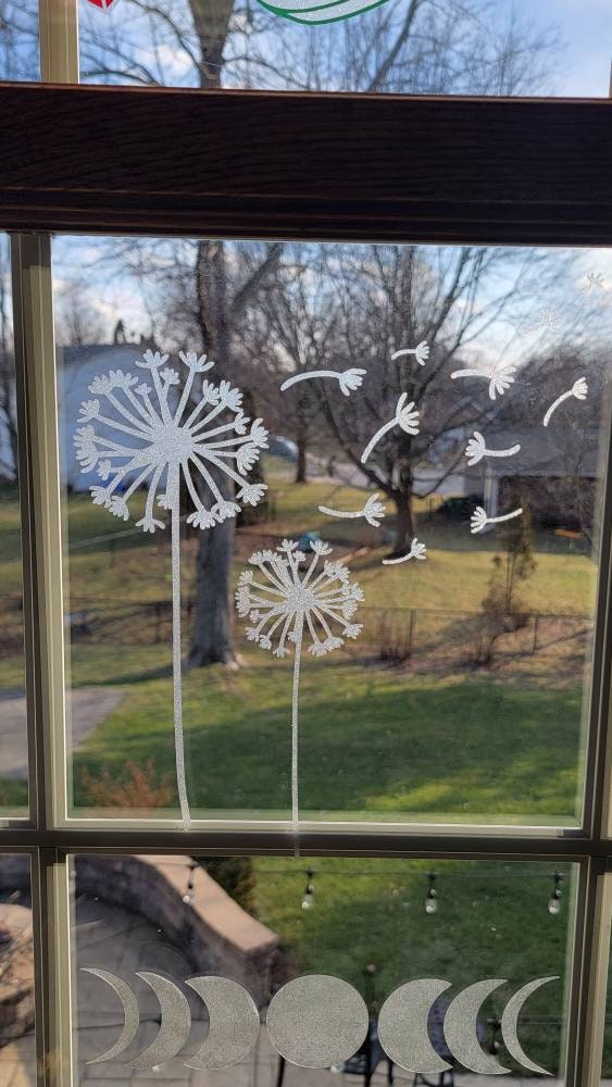 Window Decoration Dandelion Decal - Removable Window Cling - Etsy