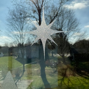 Snowflake Star Window Decorations- Christmas Window Cling- Reusable Set ...