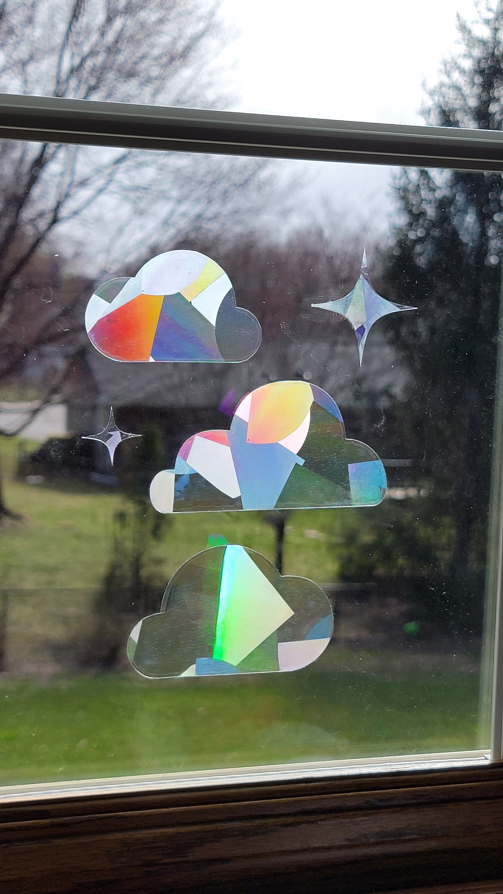Cloud Suncatcher Stickers, Rainbow Maker Window Decals, Set of 3 Clouds ...