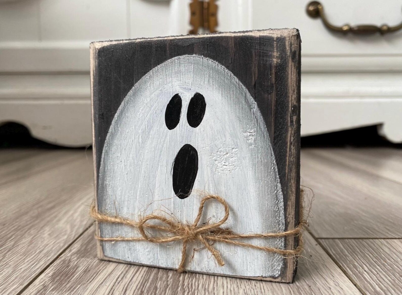 Set of Three Wooden Ghost Shelf Sitters, Original Painting - Etsy