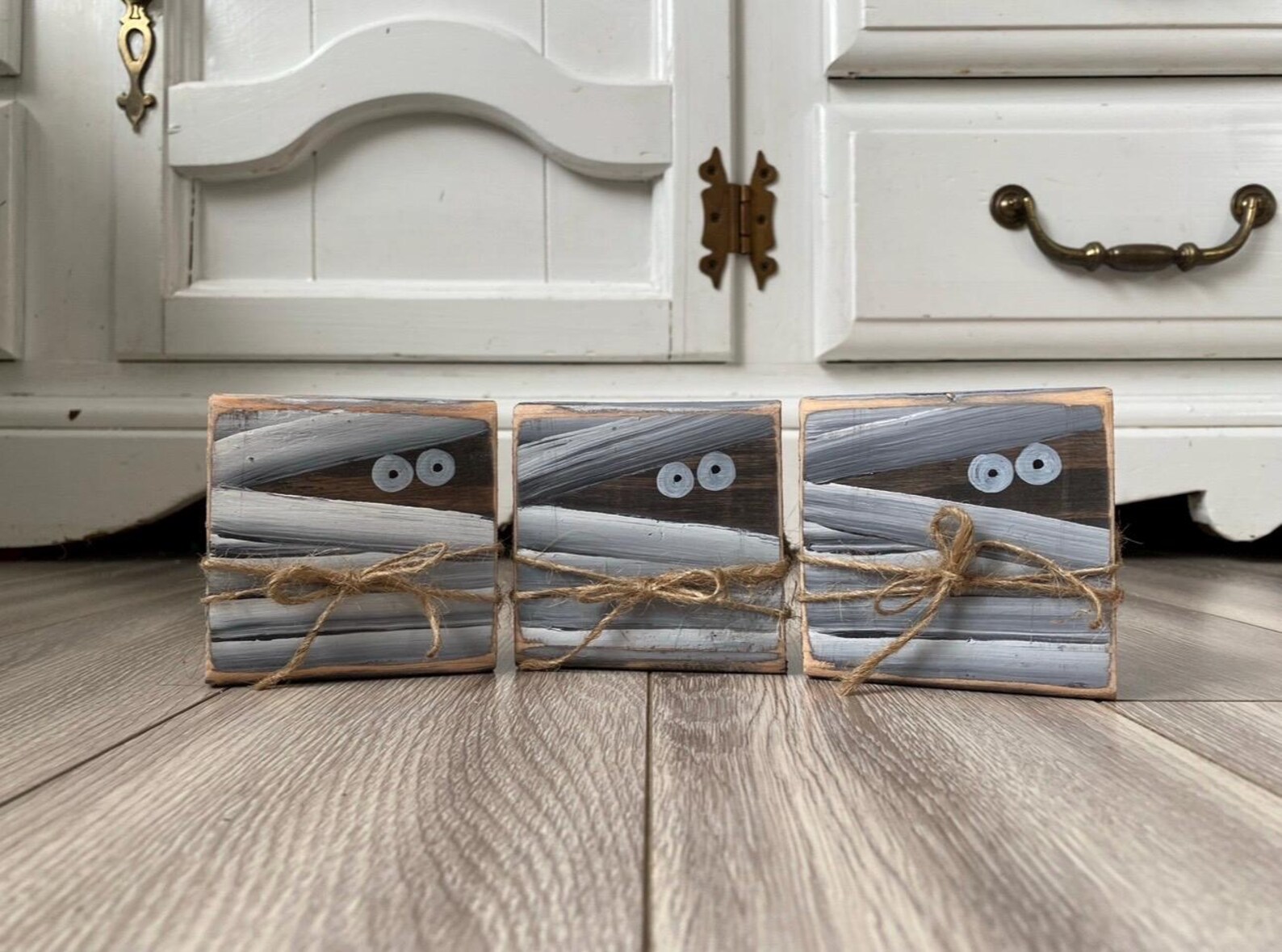 Handpainted Wooden Mummy Shelf Sitters: Halloween Decor, Set of 3 - Etsy