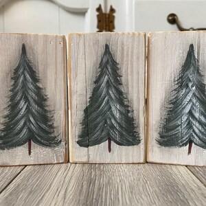 Handpainted Christmas Tree Blocks, Shelf Sitters, Christmas Gifts/decor ...
