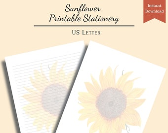Sunflower Writing Paper - Etsy
