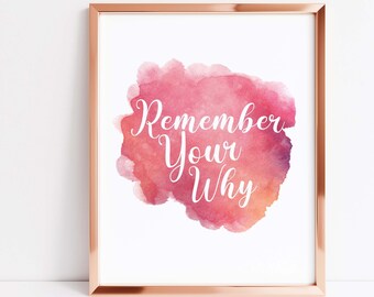 Remember Your Why Print Framed & Ready to Hang Motivational - Etsy