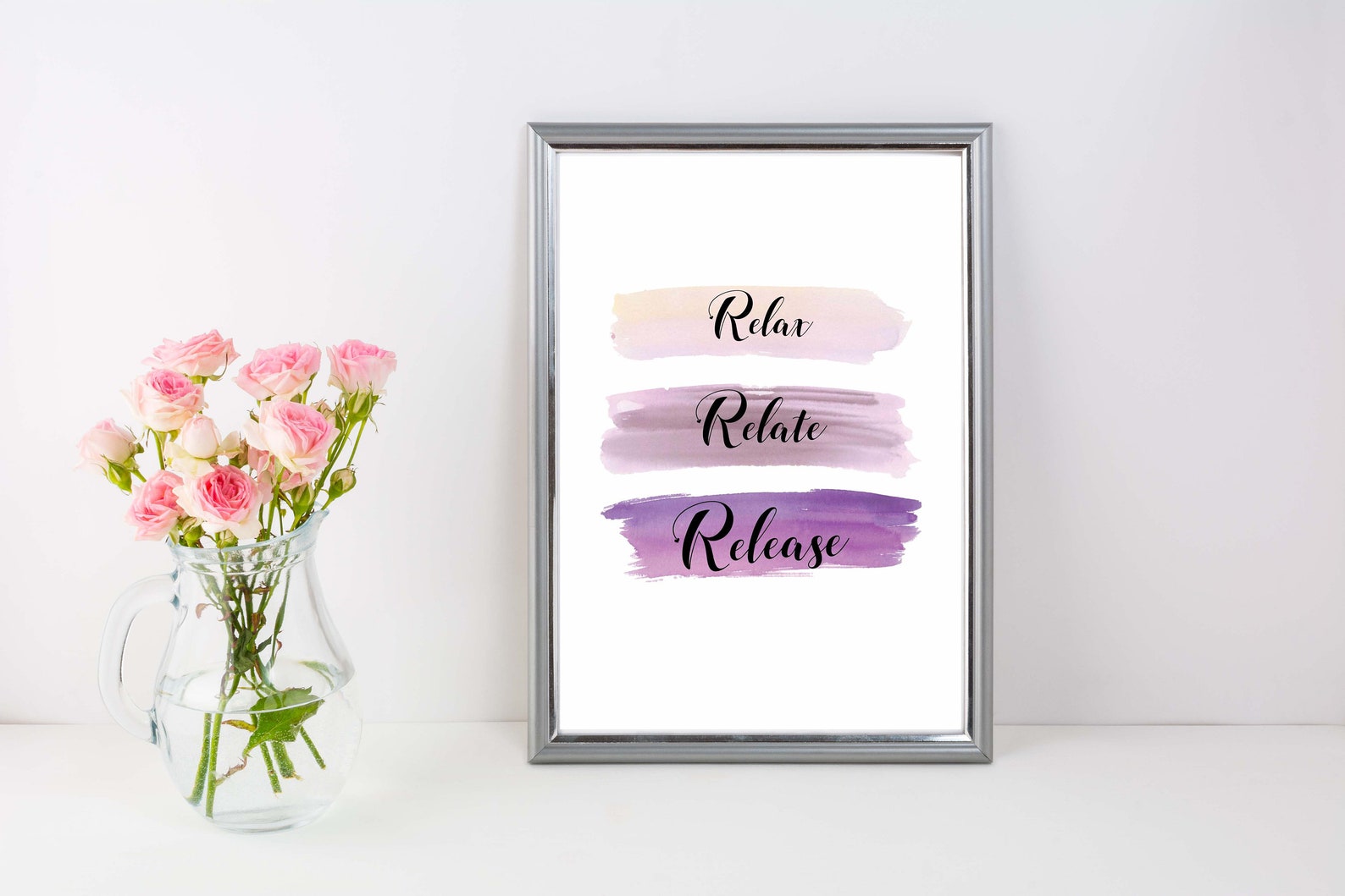 Relax Wall Art, Relax Relate Release, Therapist Wall Decor, Self-care ...