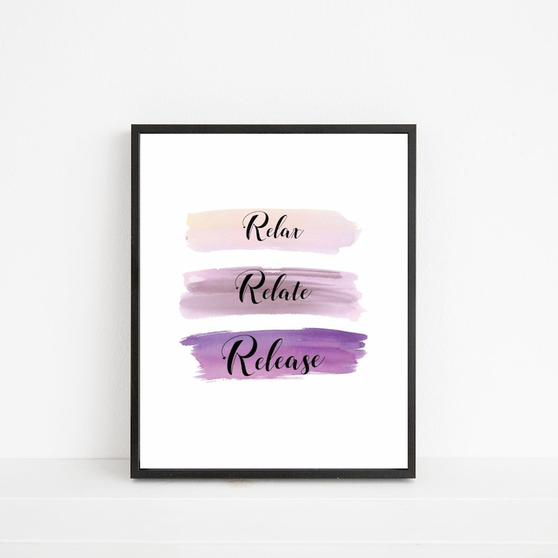 Relax Wall Art, Relax Relate Release, Therapist Wall Decor, Self-care ...
