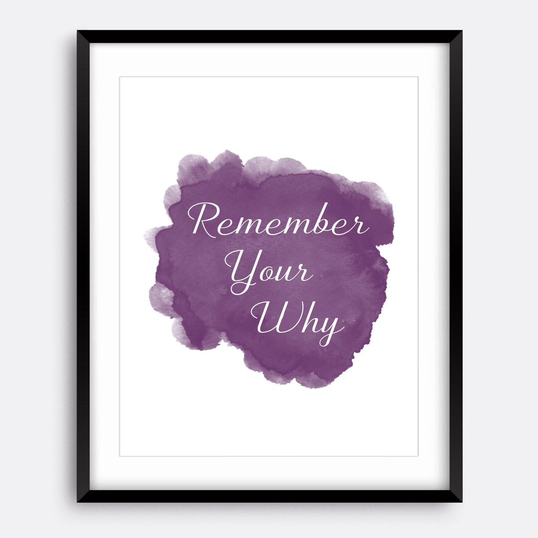 Remember Your Why, Watercolor Inspirational Quotes, Encouraging Wall ...