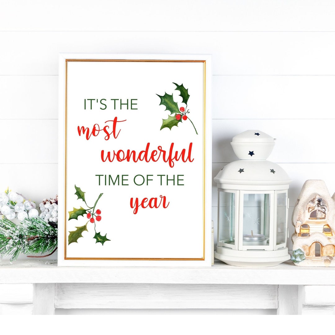 Printable Christmas Decor, Winter Holiday Print, Festive Wall Decor ...