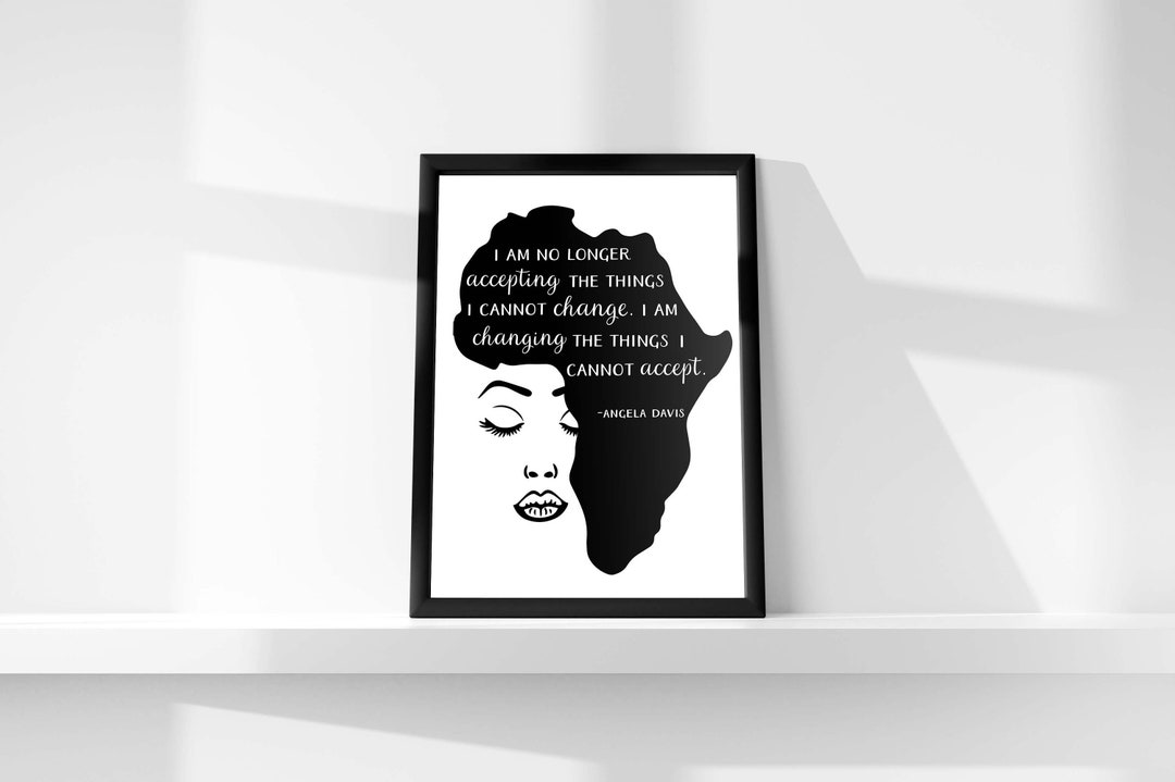 African American Wall Art Angela Davis Print Black Woman Wall Art