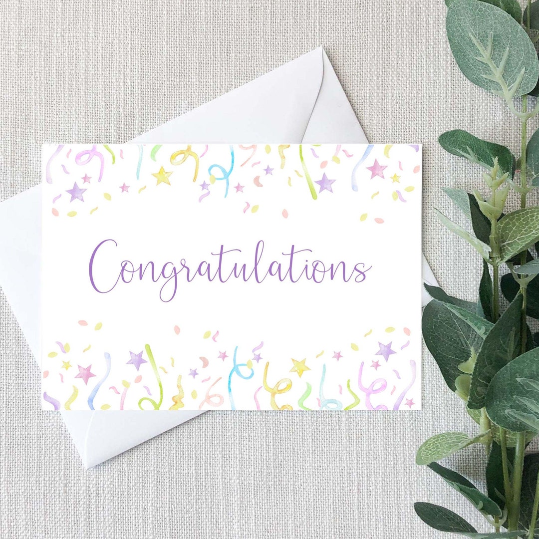 Printable Congratulations Card, Instant Download Greeting Card ...