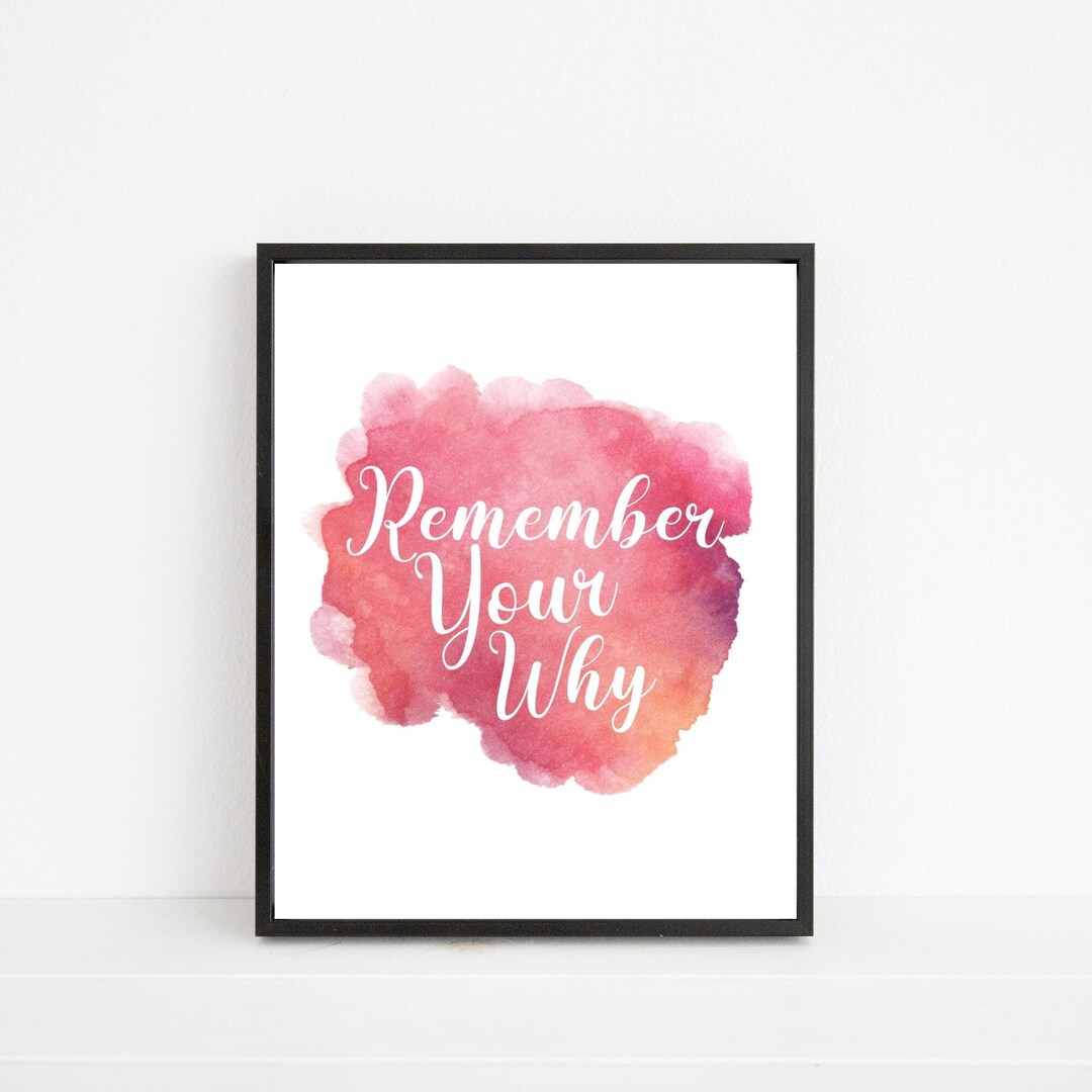 Watercolor Inspirational Quotes, Remember Your Why,motivational Poster ...