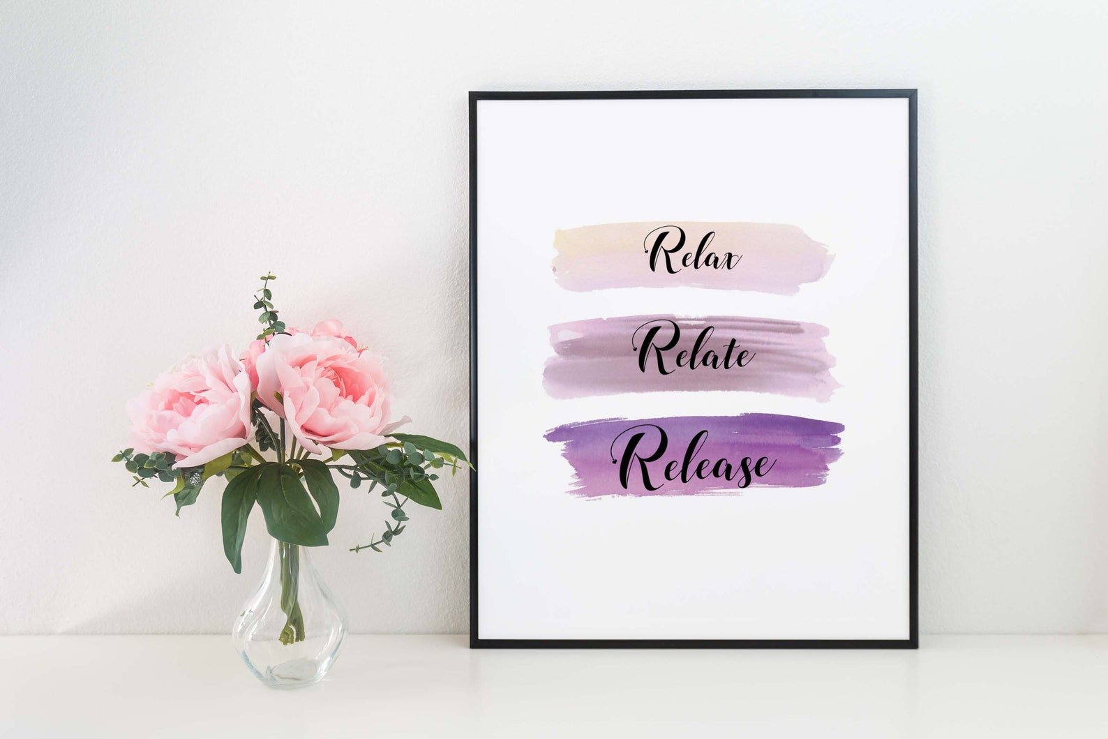 Relax Wall Art, Relax Relate Release, Therapist Wall Decor, Self-care ...