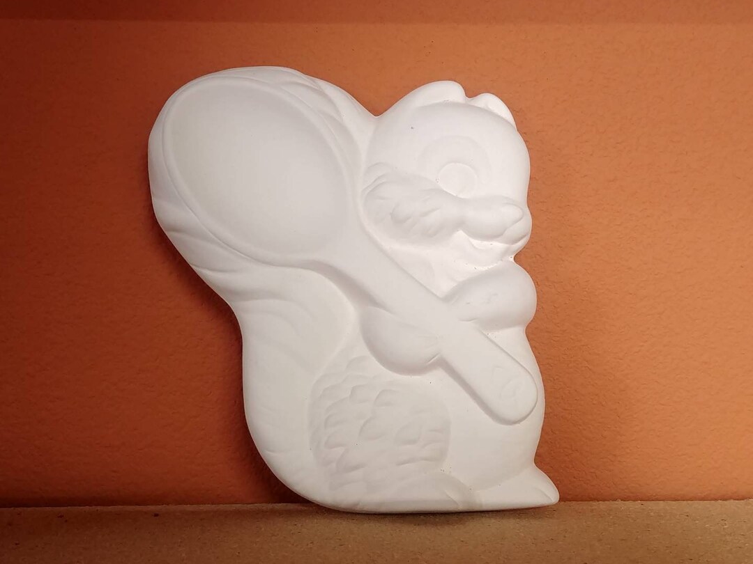 Unpainted Ceramic Bisque Squirrel Spoon Rest DIY Ceramics to Paint ...