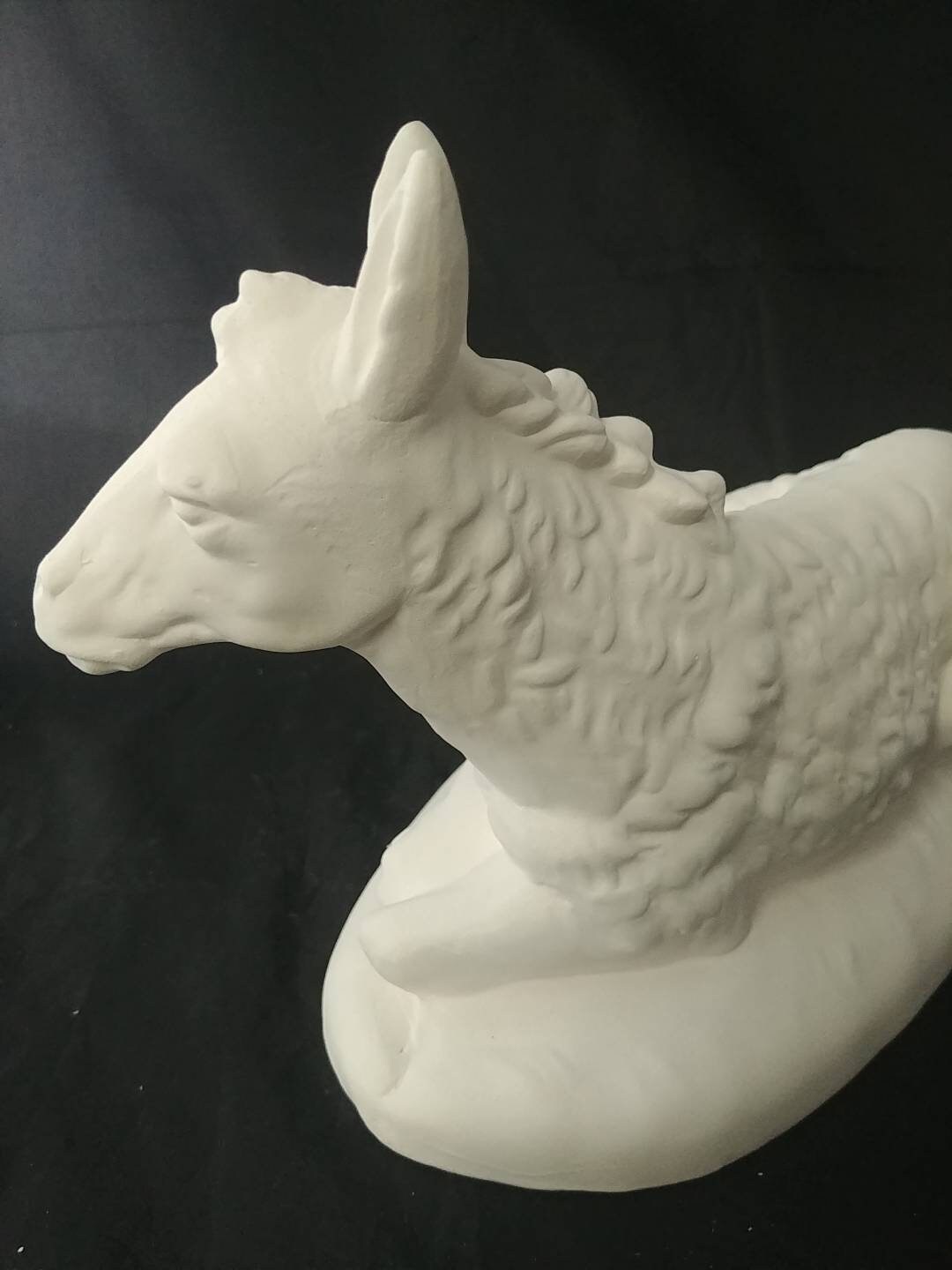 Unpainted Ceramic Bisque Donkey Nativity Vintage Chuck's - Etsy