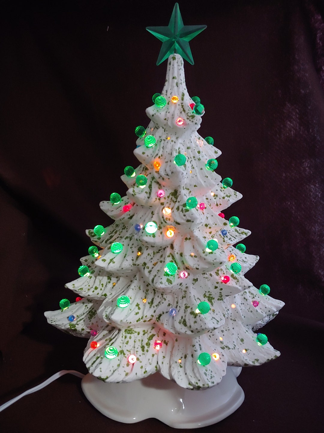 Large Lighted Ceramic Christmas Tree Made From Vintage Nowell's Mold - Etsy