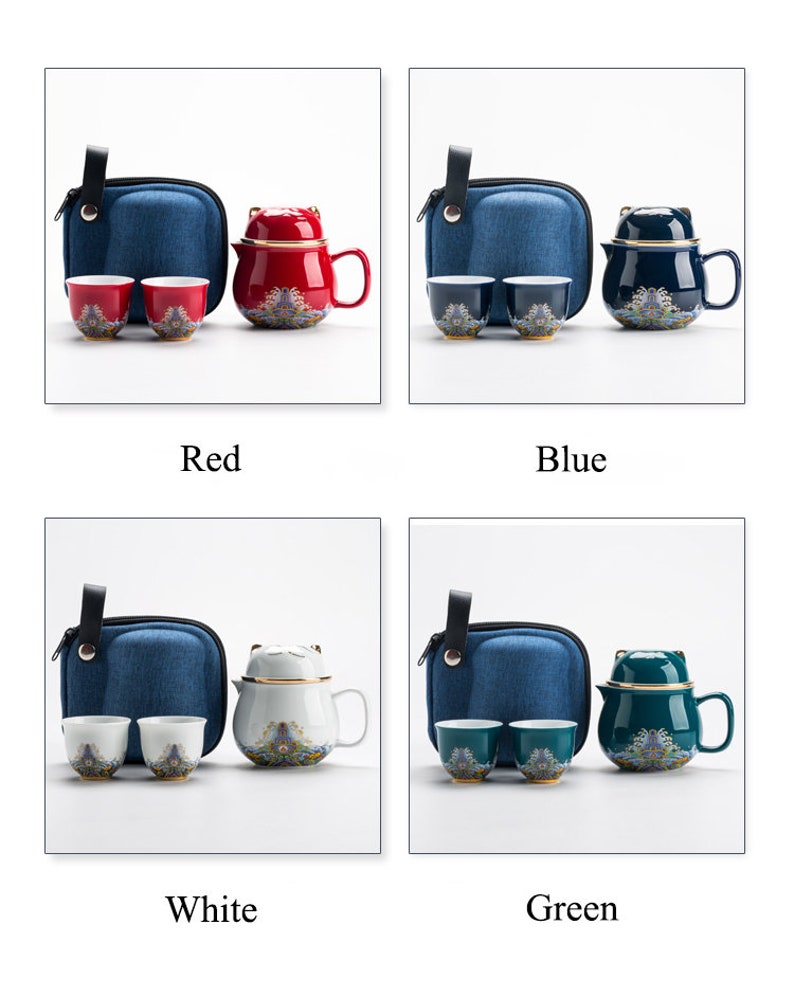 TANGPIN Tea-cute Lucky Cat Pocelain Tea Set Creative Maneki - Etsy