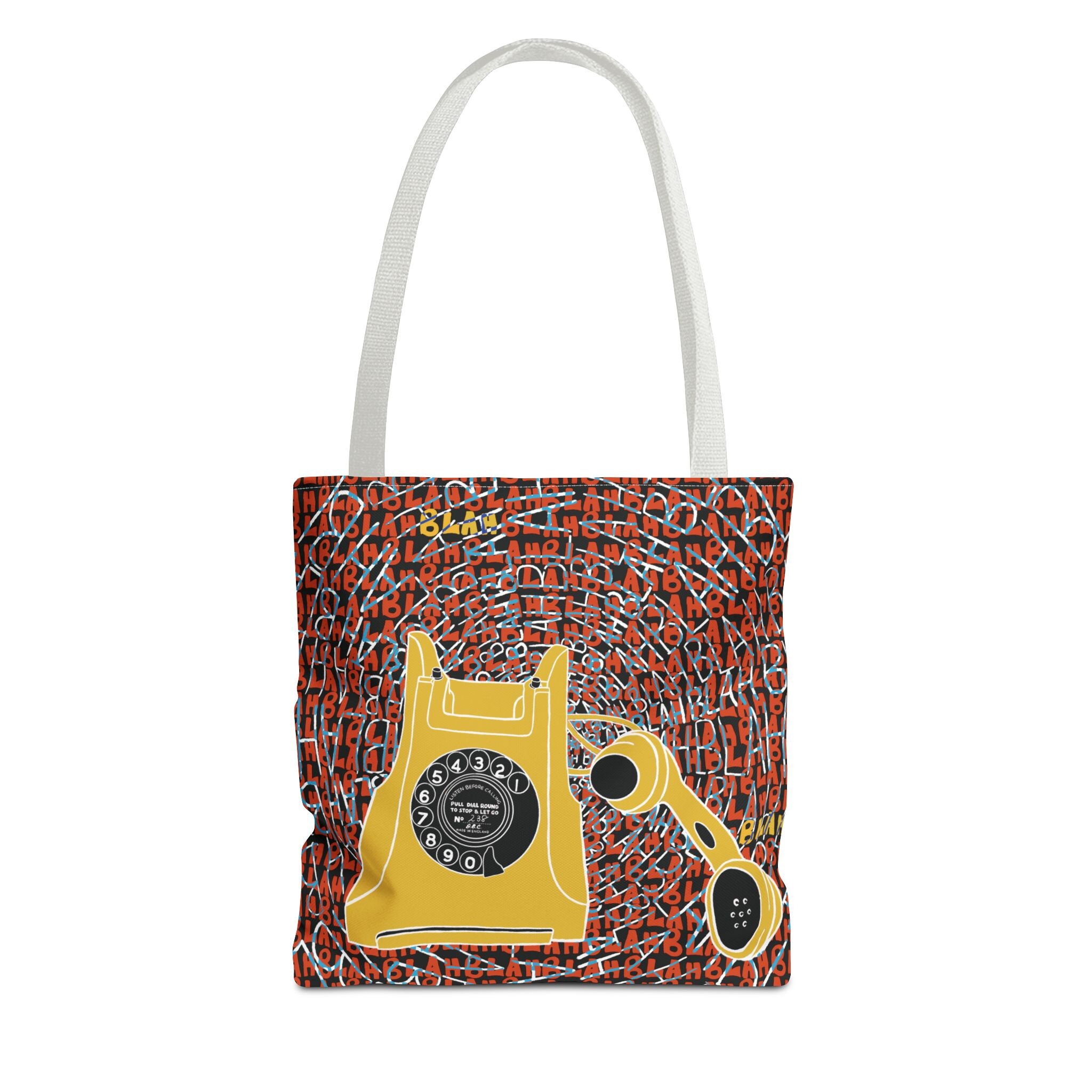 Retro Telephone Design Tote Bag, Beach Bag, Book Bag or Reusable ...