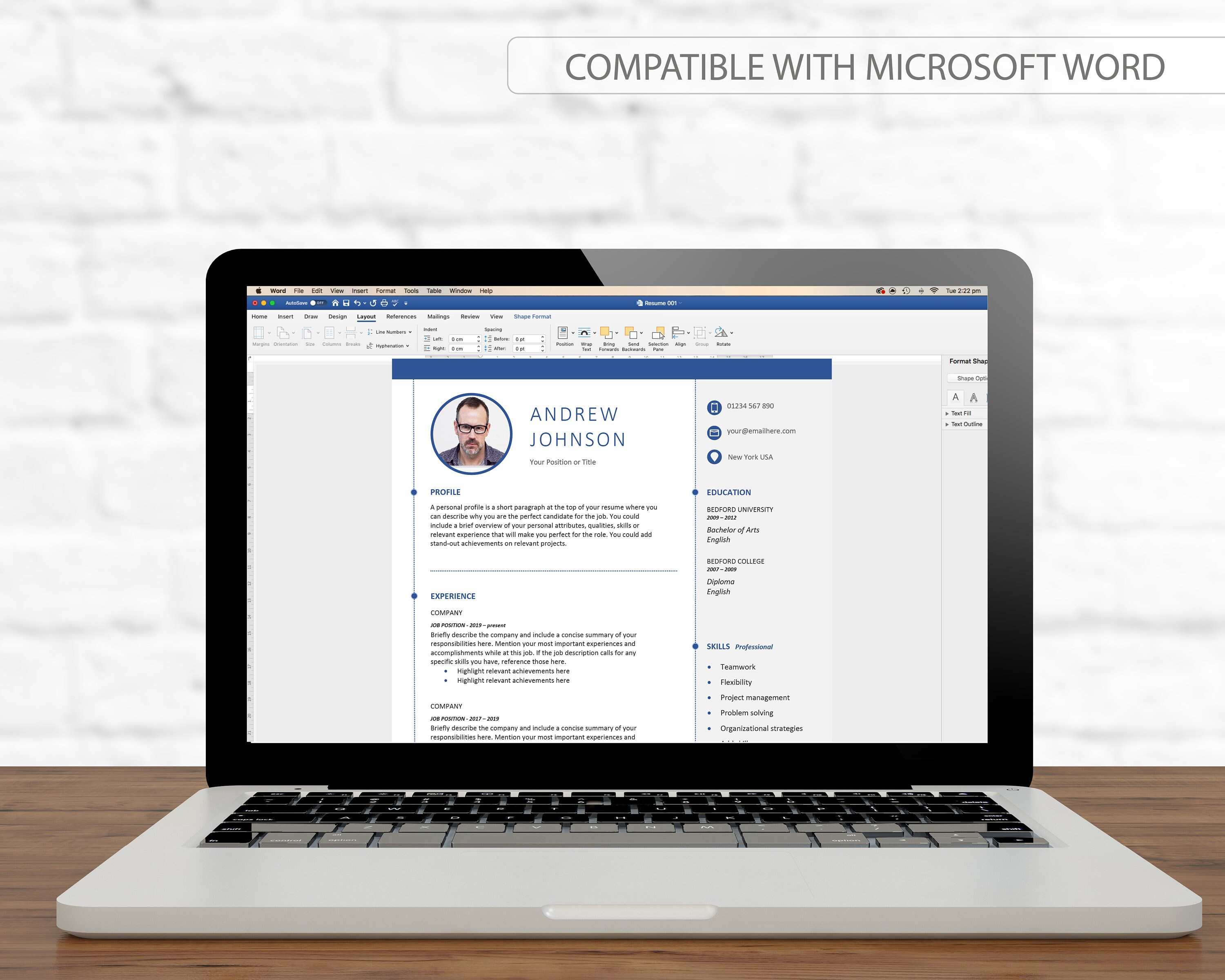 Resume Template. CV Template. Simple Two Page Resume Template With ...