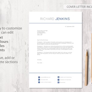 Resume Template. CV Template. Simple One Page Resume Template With ...