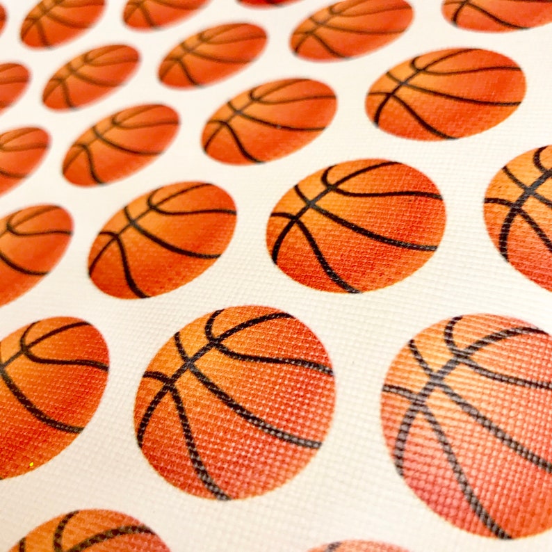 Basketball Printed Faux Leather Sheets Sports Vinyl Fabric | Etsy