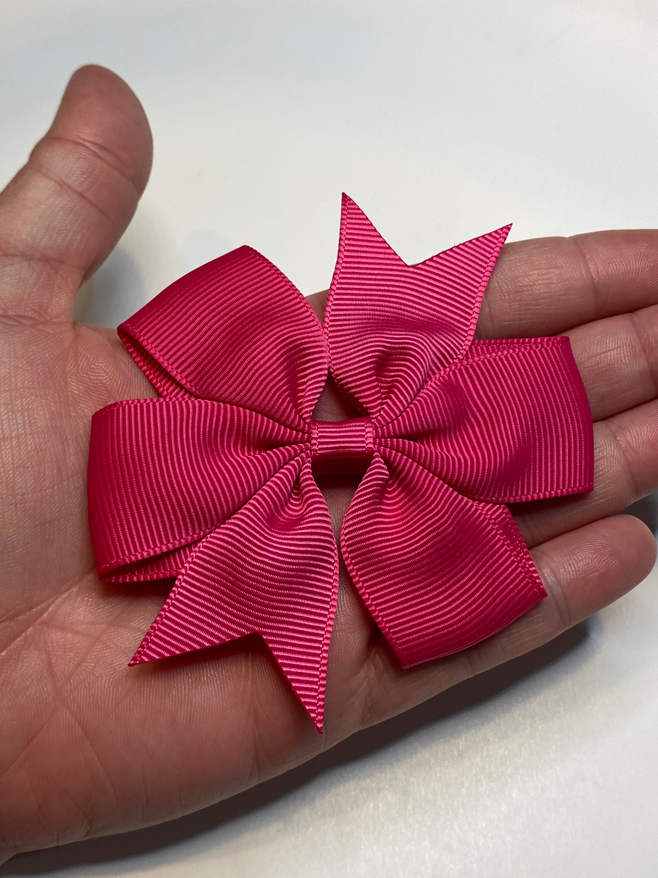 Azalea pink 3.5 pinwheel grosgrain bow NO clip DIY bows for | Etsy