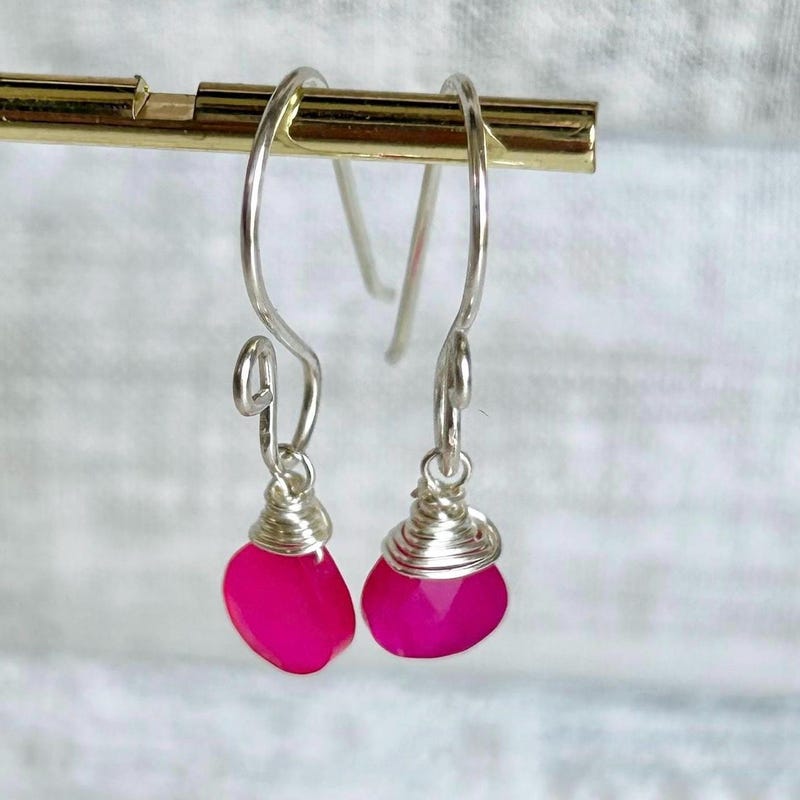 Hot Pink Elegant Earrings - Etsy