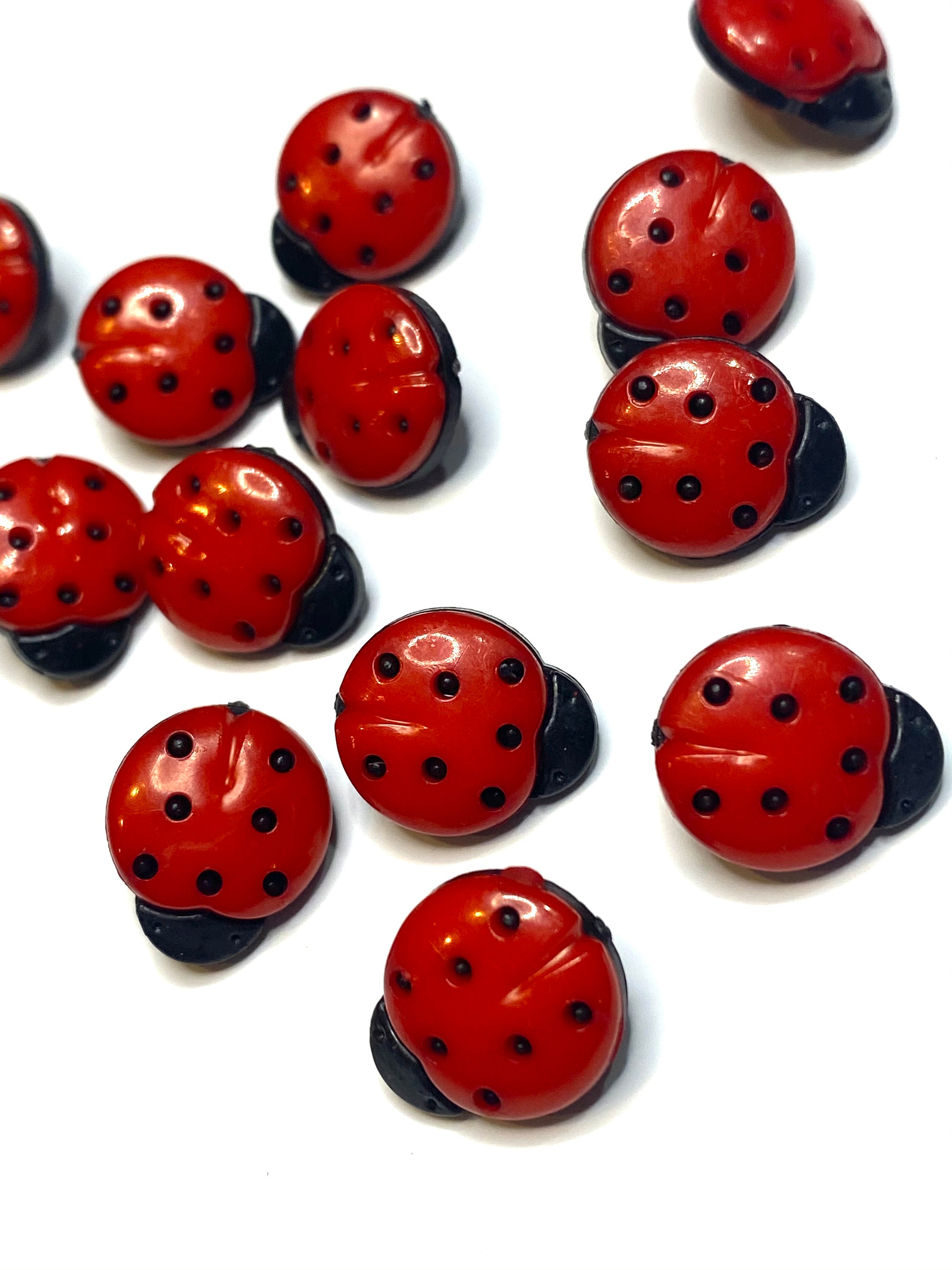 13x15mm Ladybug Acrylic Sewing Buttons W/ Shank Buttons for - Etsy