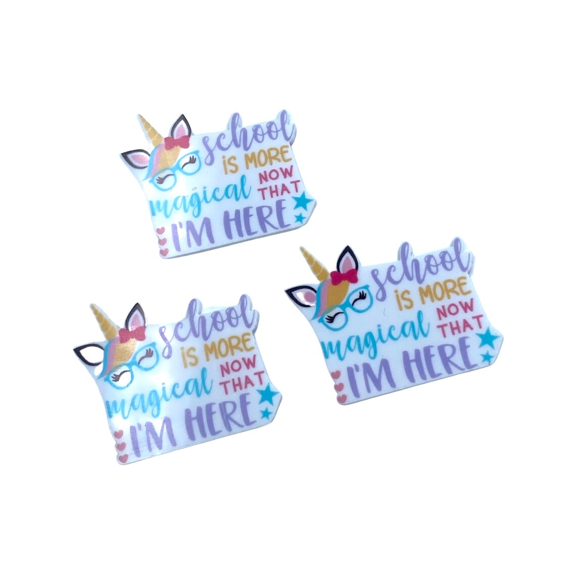 School is Magical Unicorn 37x32mm Planar Resin Flat Back - Etsy