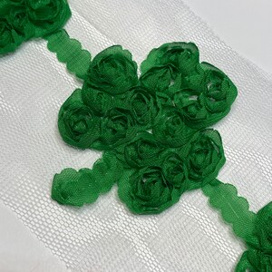 St Patricks Day Green Shamrock 3” Shabby Chiffon Fabric Applique ...