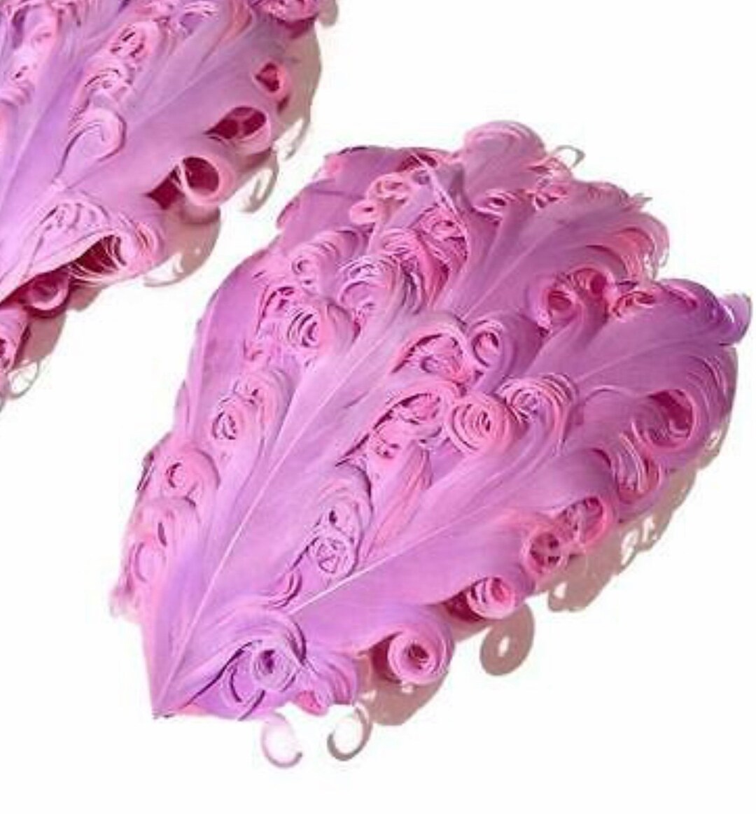 Lavender & Light Pink 2 Toned Curly Nagorie Feather Pad Diy Hair Bow ...