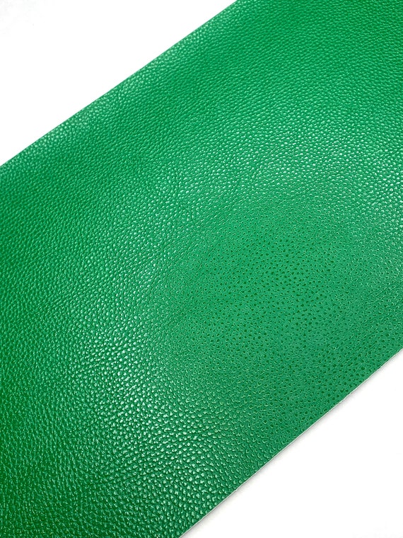 Green Textured Solid Faux Leather Sheets Synthetic Pebble | Etsy