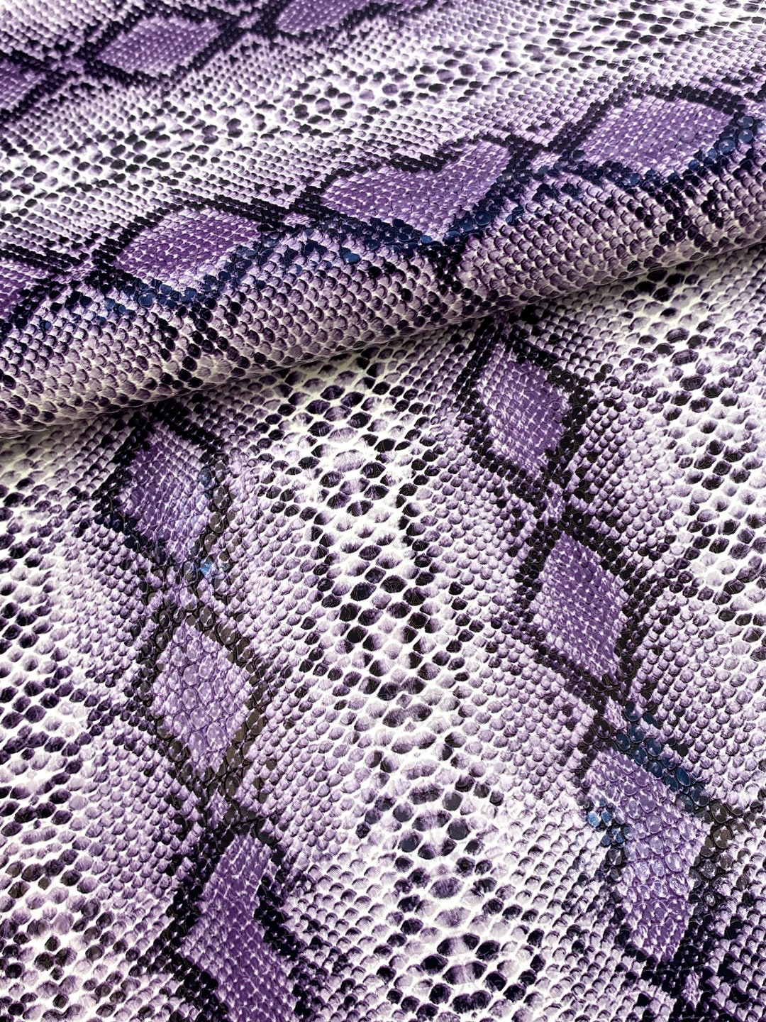 Purple Snake Skin Print Faux Leather Sheet, Pattern Vinyl Fabric, Diy ...