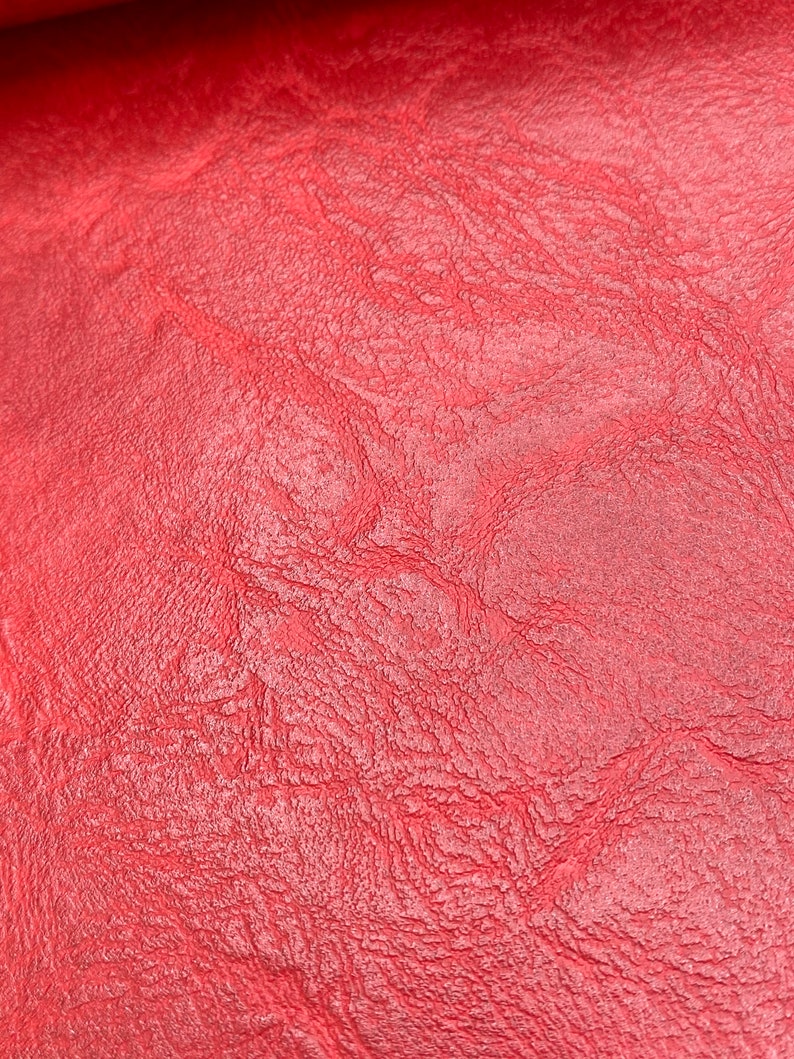 Red Distressed Solid Faux Leather Sheets, Aged Synthetic Vinyl Fabric ...