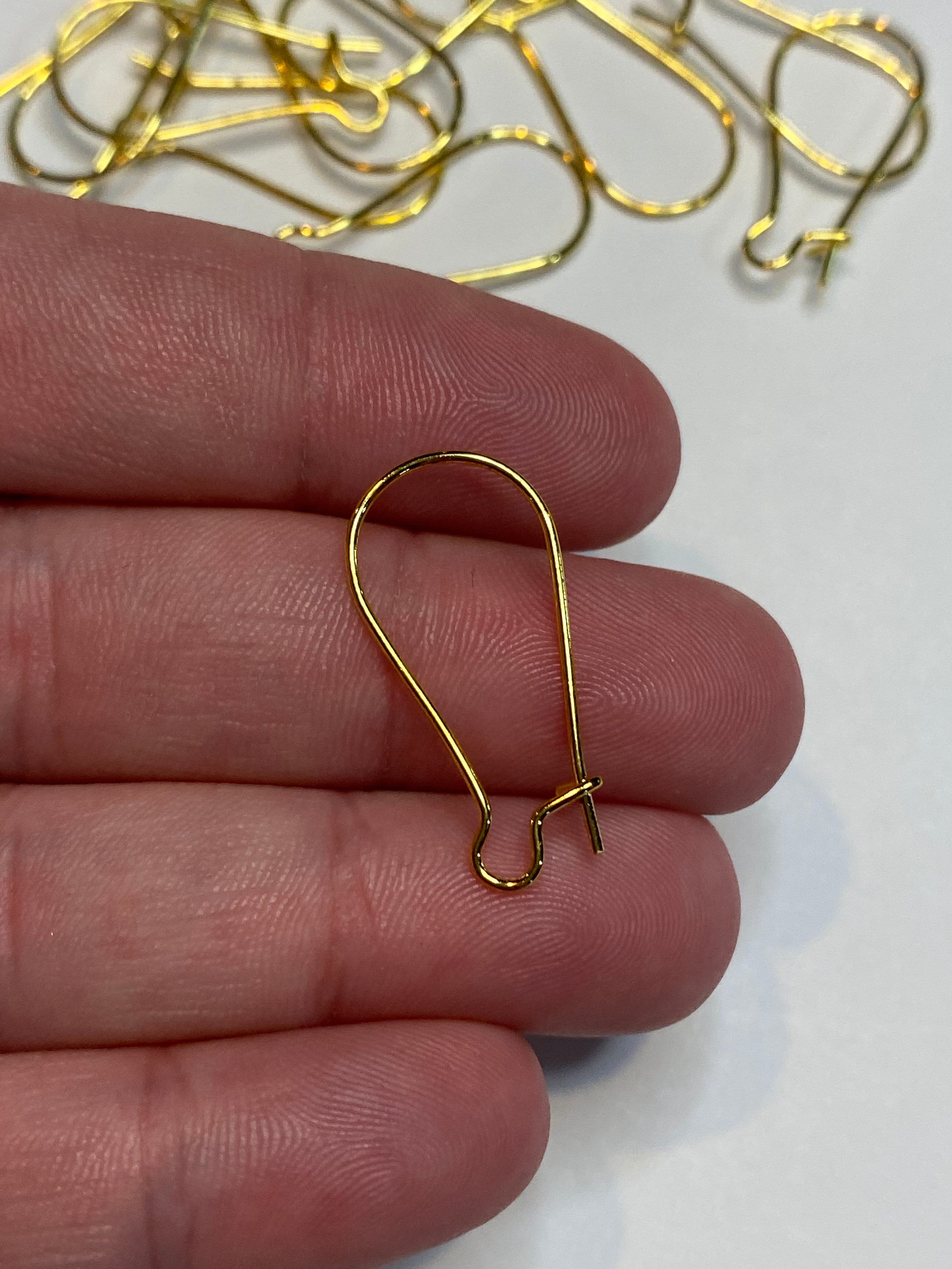 Gold Plated Kidney Hook Ear Wires 25x11mm 6-20 Pieces for - Etsy