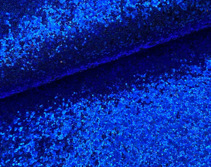Royal Blue Chunky Glitter Faux Leather Sheets, Vinyl Fabric, Diy Hair ...