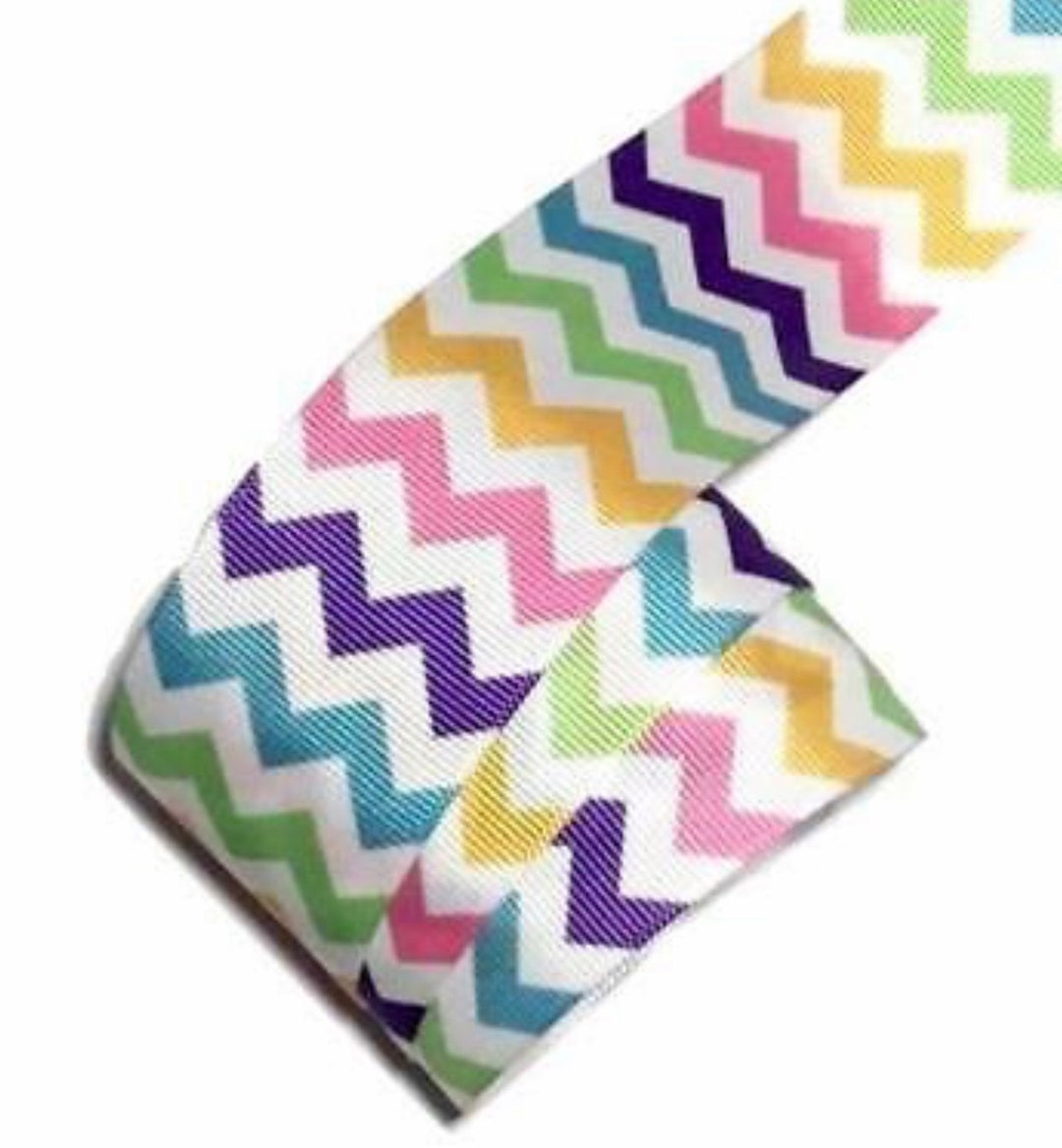 Neon Rainbow Chevron Printed 1.5” Grosgrain Ribbon by the Yard Diy Hair ...