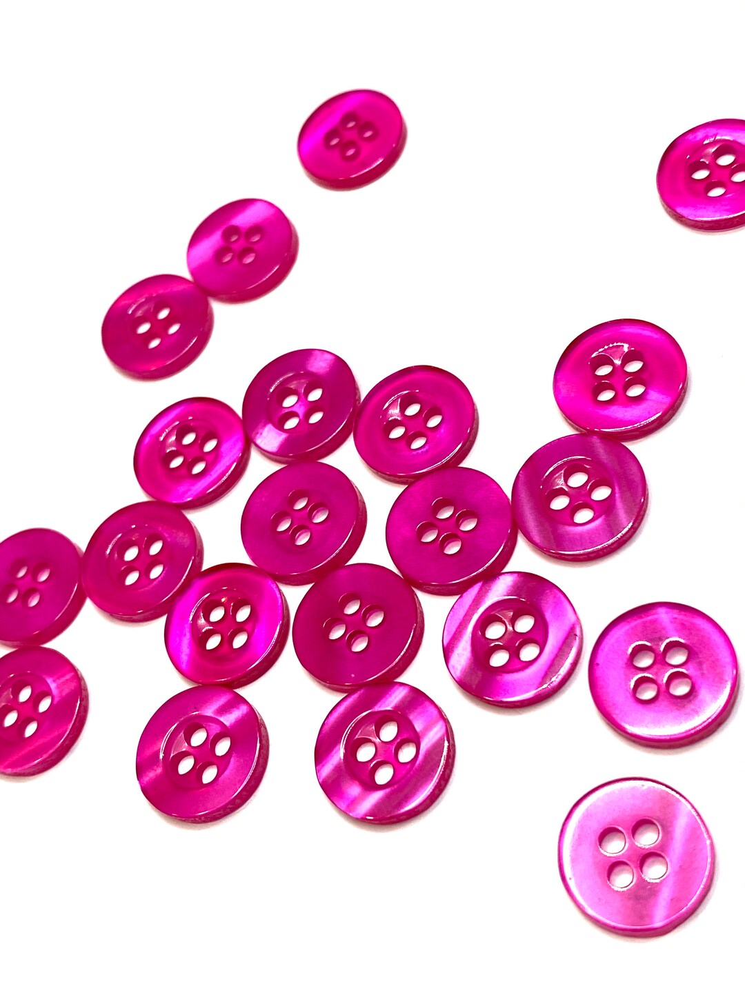 11mm 4 Hole Hot Pink Cat Eye Round Acrylic Sewing Buttons, Buttons for ...