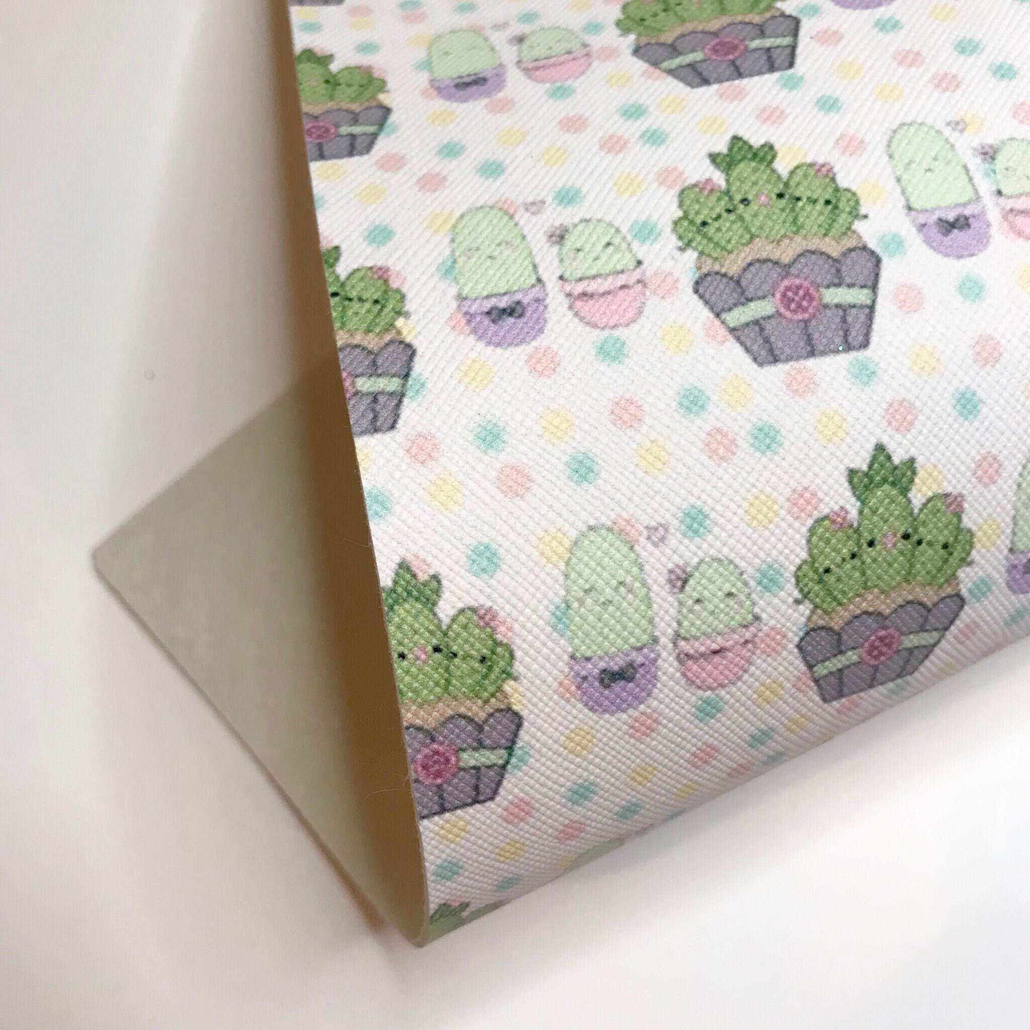 Cactus Floral Printed Faux Leather Sheet Pattern Vinyl | Etsy