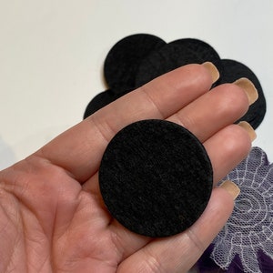 1.5” Black Round Felt Circles, 10-100 Pieces, Die Cut Felt Patches, DIY ...