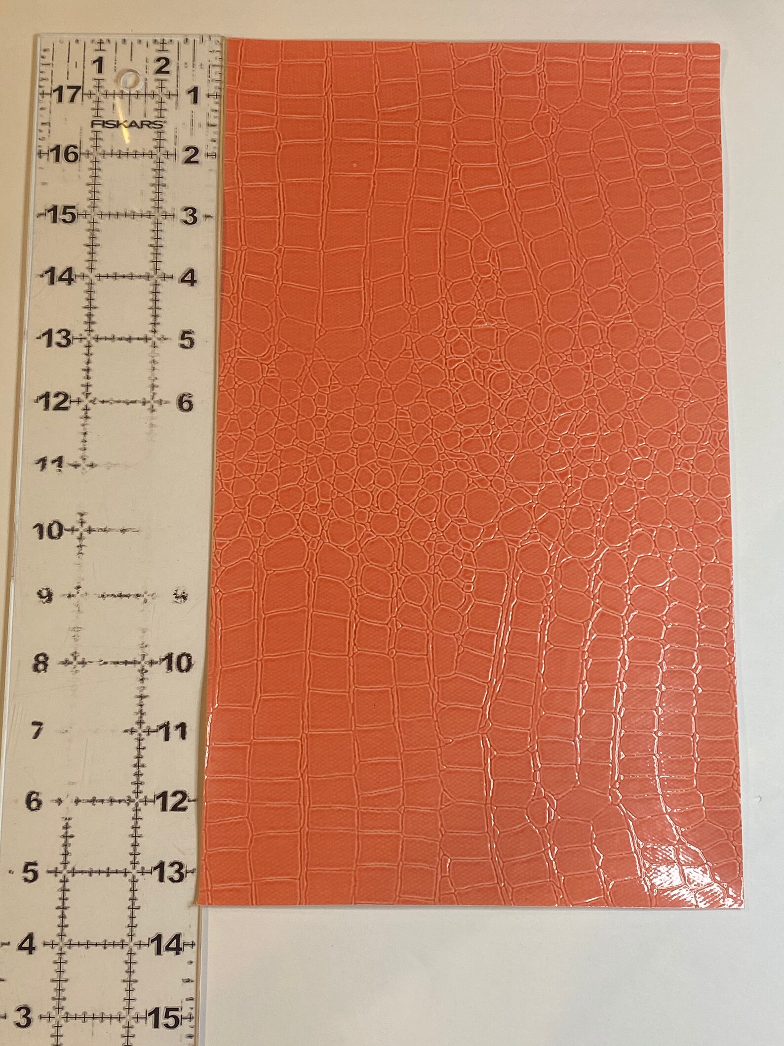 Coral Alligator Faux Leather Sheets, Solid Embossed Textured Vinyl ...