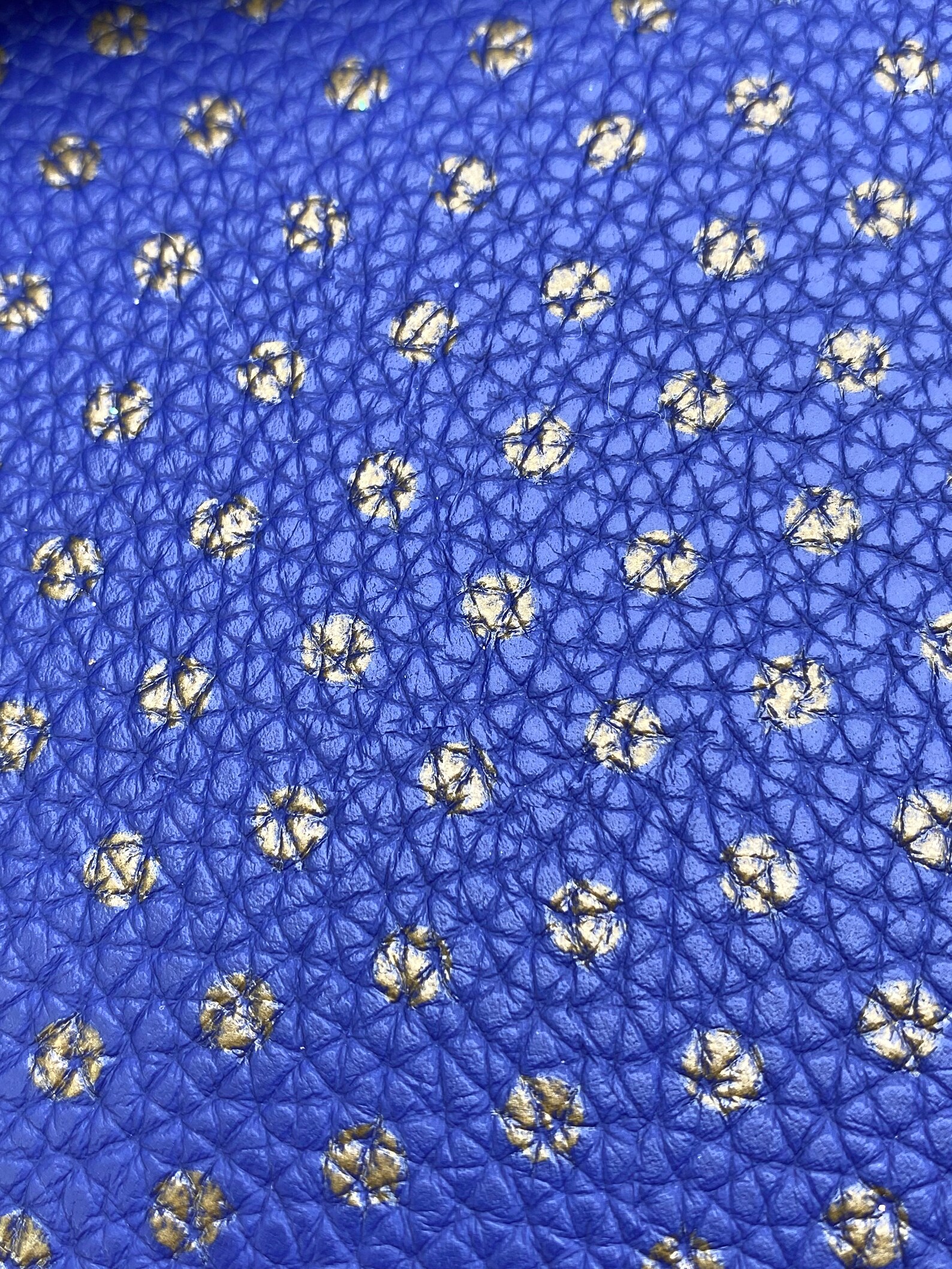 Royal Blue Gold Polka Dot Print Textured Faux Leather Sheet | Etsy