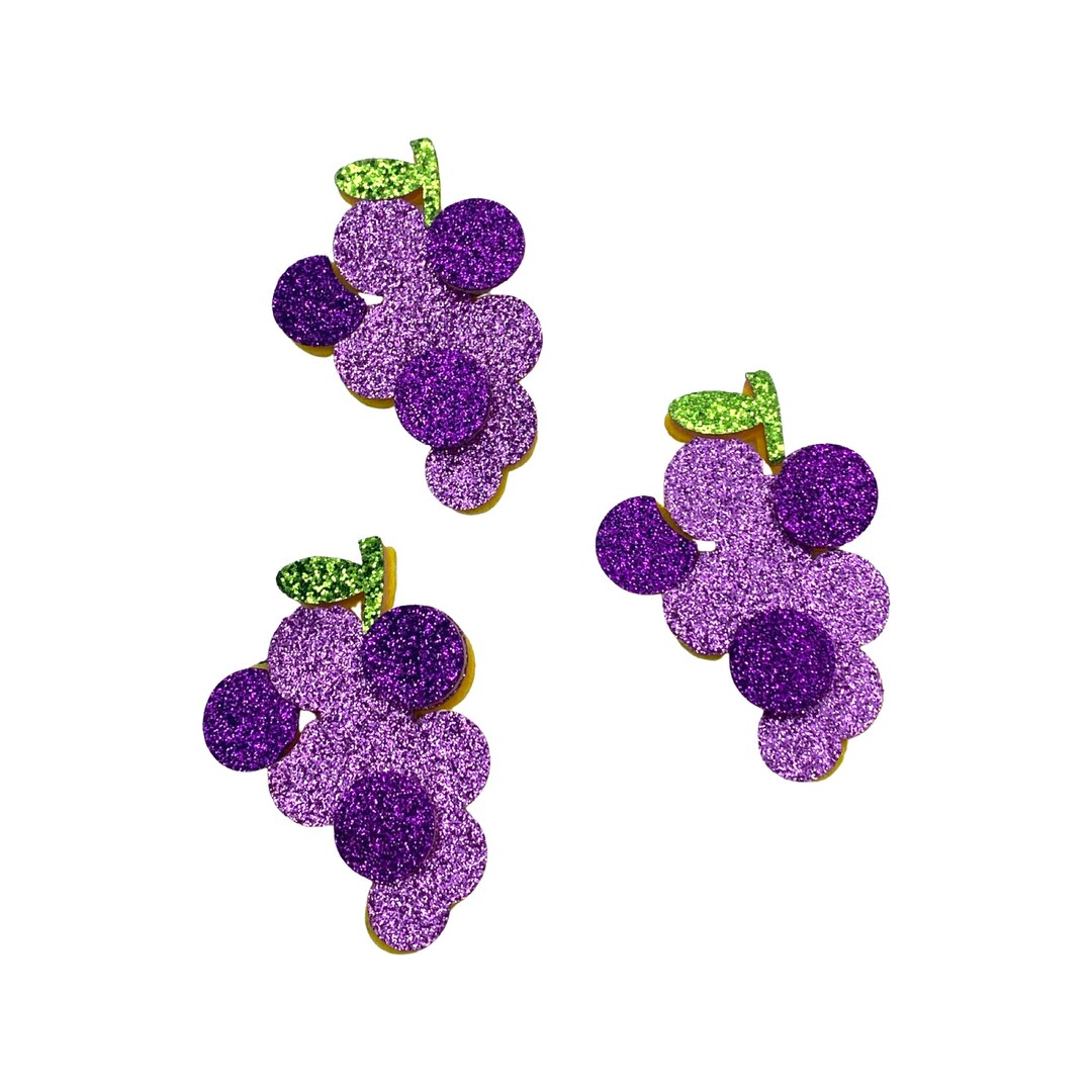Purple Glitter Grape Appliques: DIY Hair Bow Center Embellishments ...