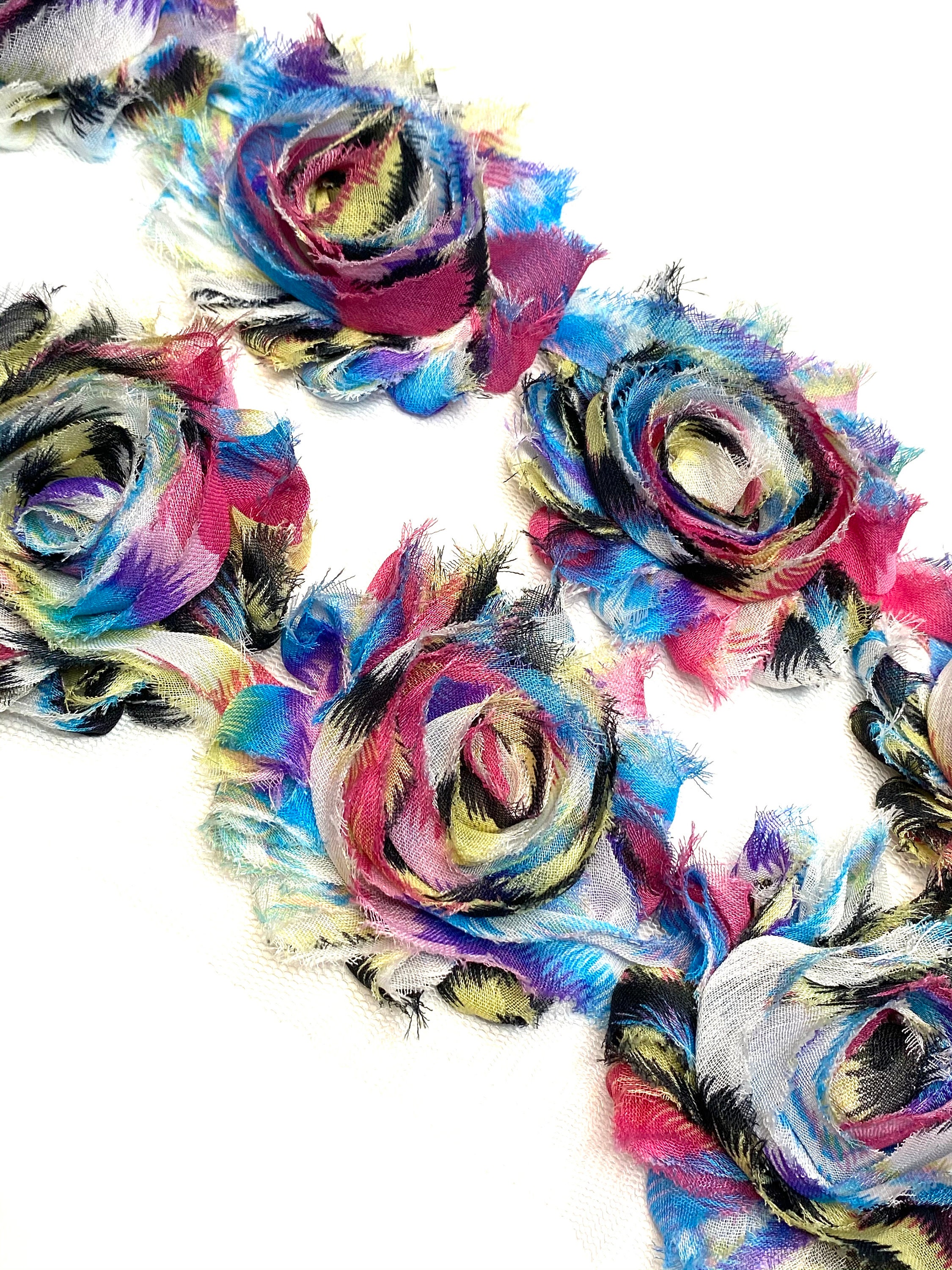 Rainbow Rosette Fabric - Etsy