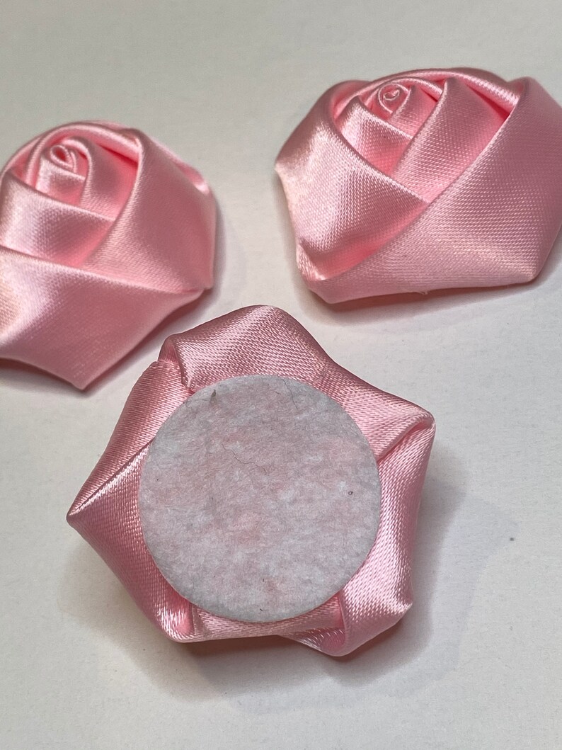 Light Pink 1.5 Satin Rolled Rose Fabric Flower DIY Baby - Etsy