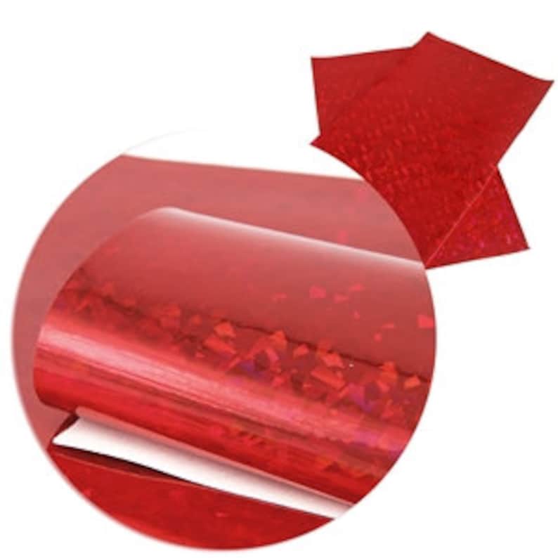 Red Holographic Metallic Faux Leather Sheets Vinyl Fabric for - Etsy