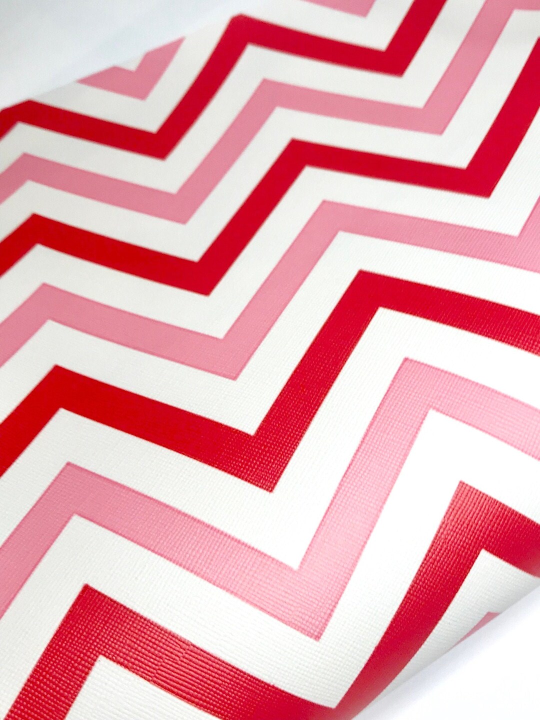 Pink & Red Valentines Day Chevron Printed Faux Leather Sheets Pattern ...
