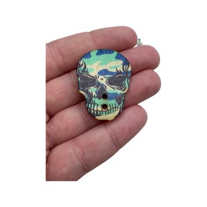 33mm 2 Hole Skeleton Skull Wooden Sewing Button ASSORTED COLORS ...